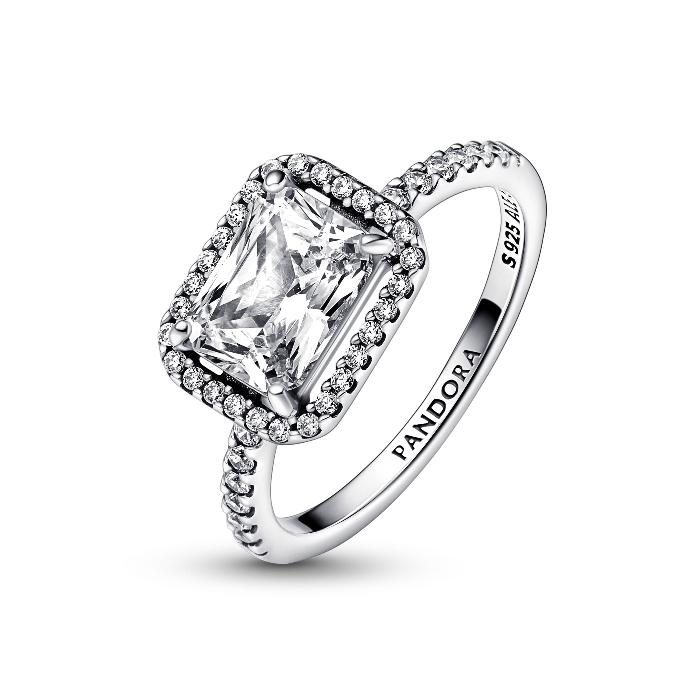 PANDORA Anel Rectangular Sparkling Halo (Ref. 192391C01-52) | Marcolino ...