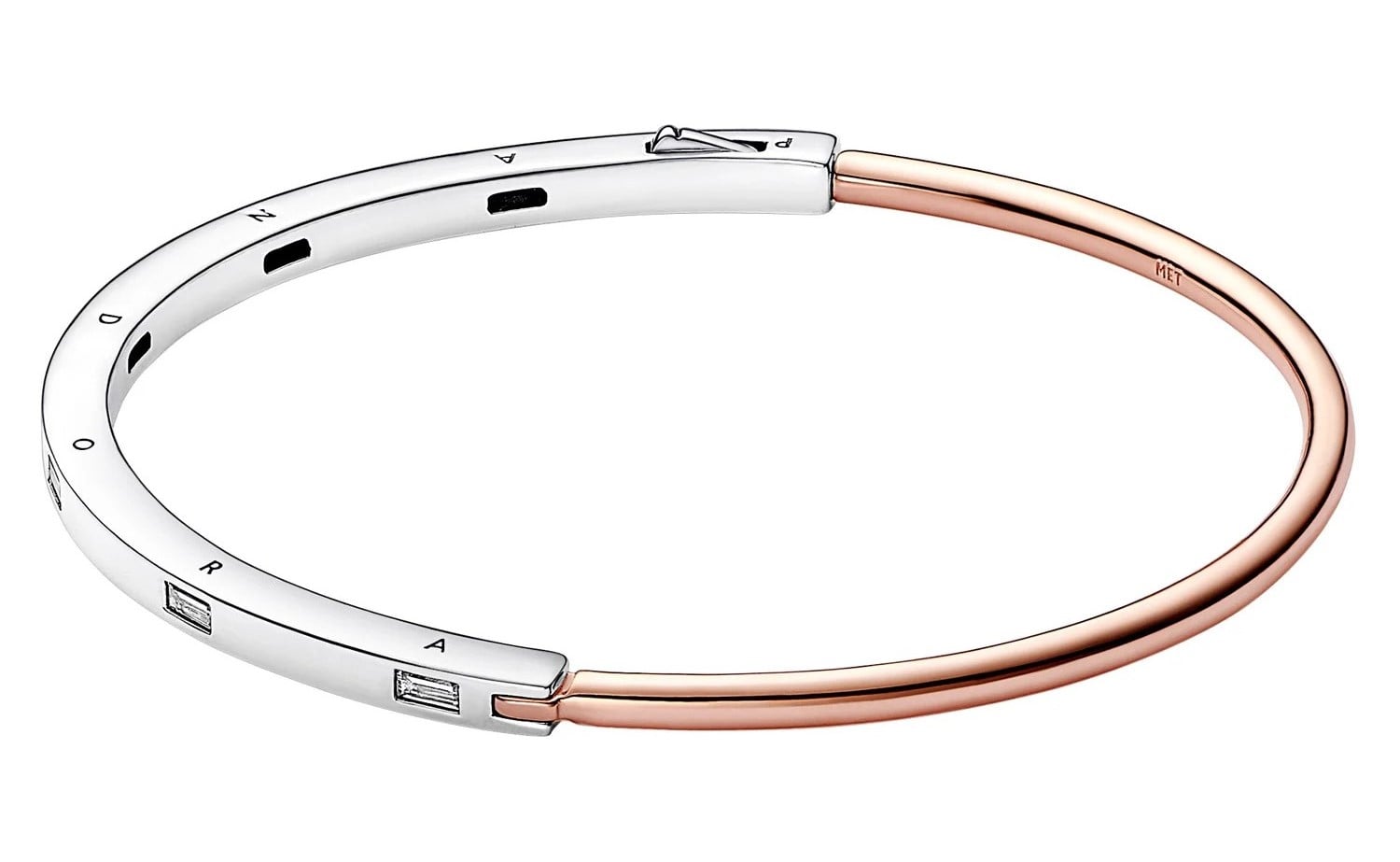 PANDORA Bangle Pandora Signature I-D Dois Tons & Pedras (Ref. 582740C01 ...