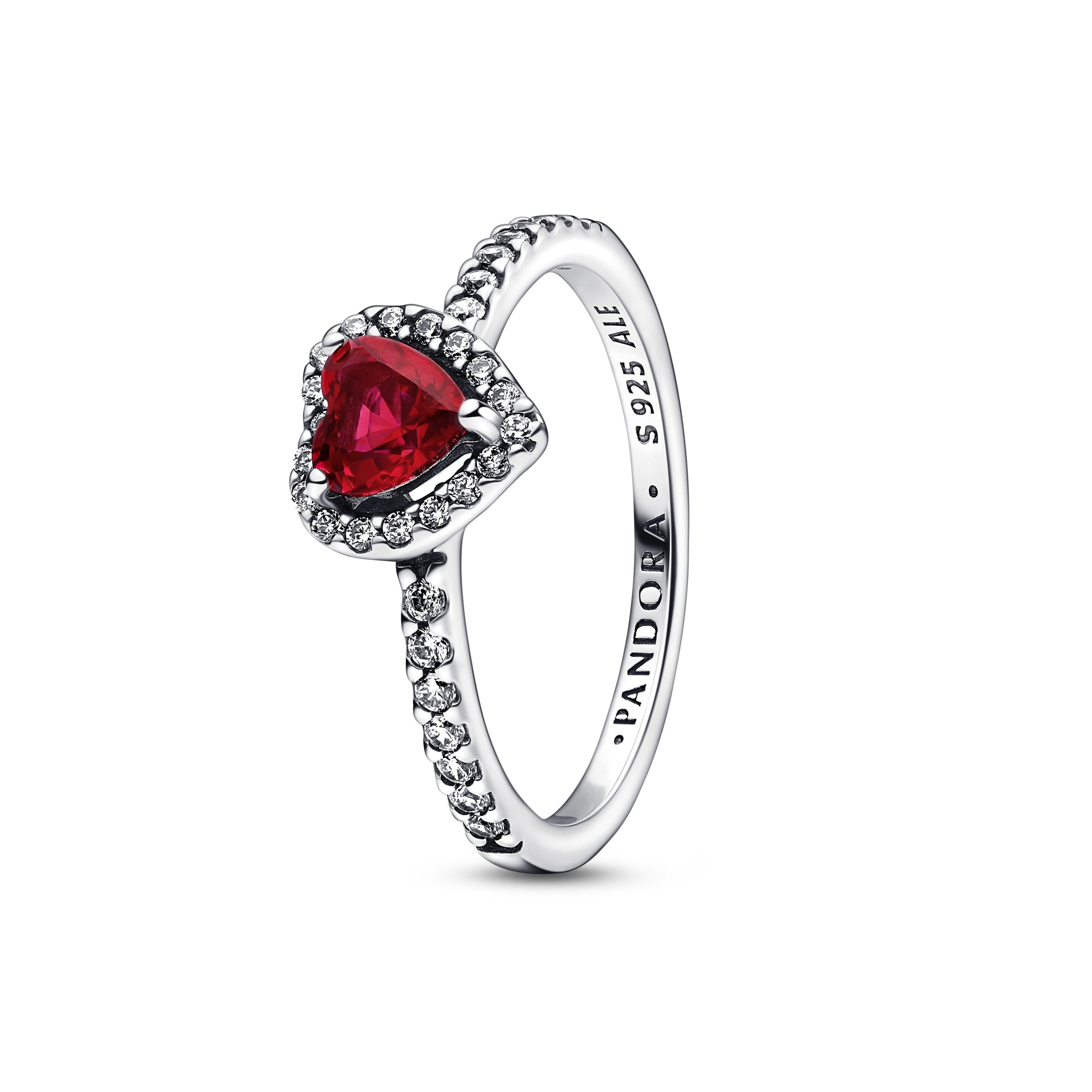 PANDORA Heart sterling silver ring with cherries jubilee red (Ref ...
