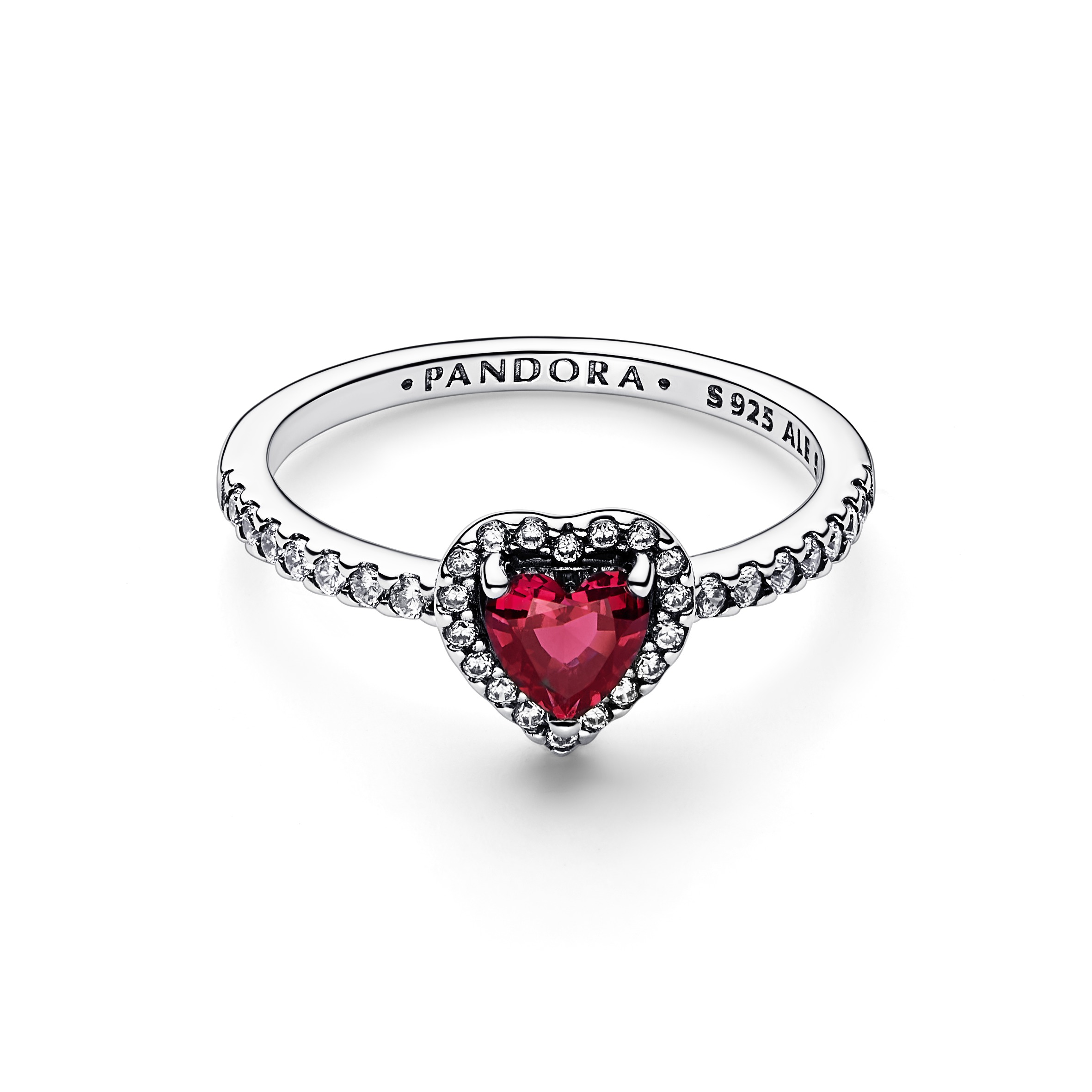 PANDORA Heart sterling silver ring with cherries jubilee red (Ref ...